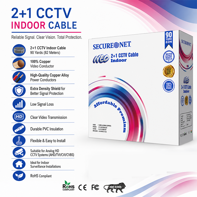 S-NEO 2+1 CCTV Cable (Indoor) - Securenet Technologies Private Limited
